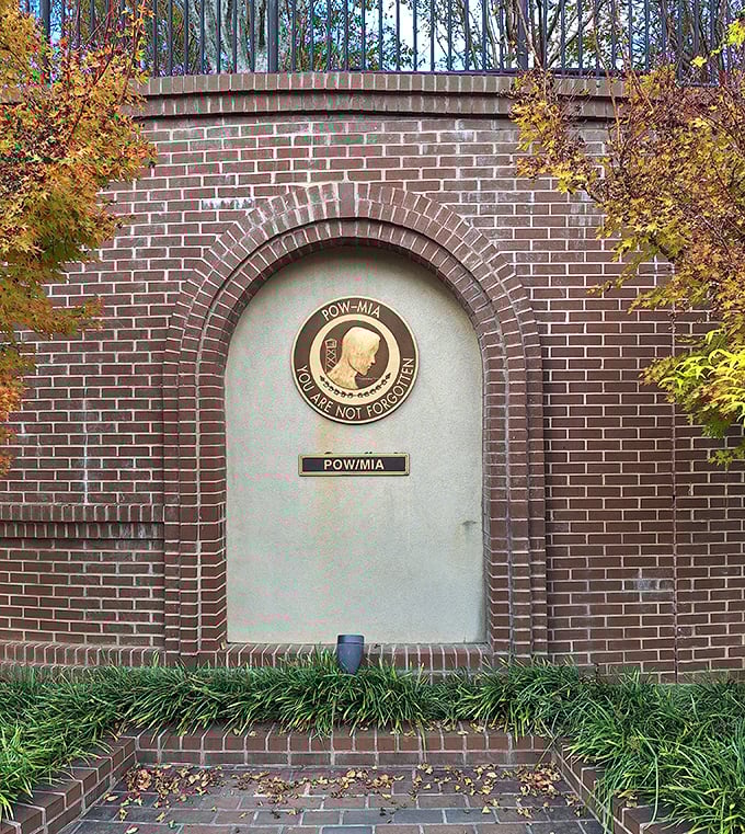 The POW-MIA memorial adds a thoughtful moment of reflection amid the garden's beauty. Some places touch both heart and soul.