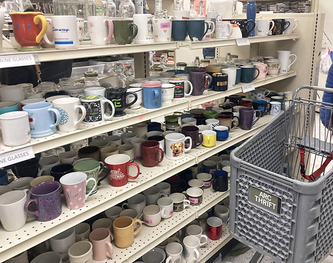 The mug section: Where your morning coffee vessel and personality statement become one affordable purchase.