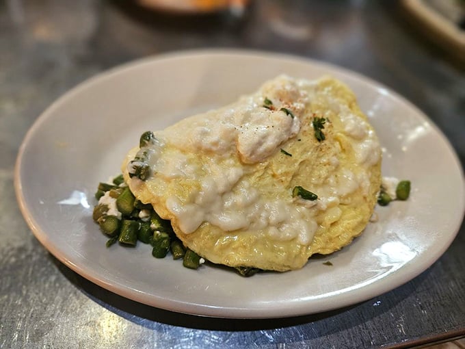 This benedict with asparagus proves vegetables can be breakfast heroes too. That hollandaise should win a James Beard Award.