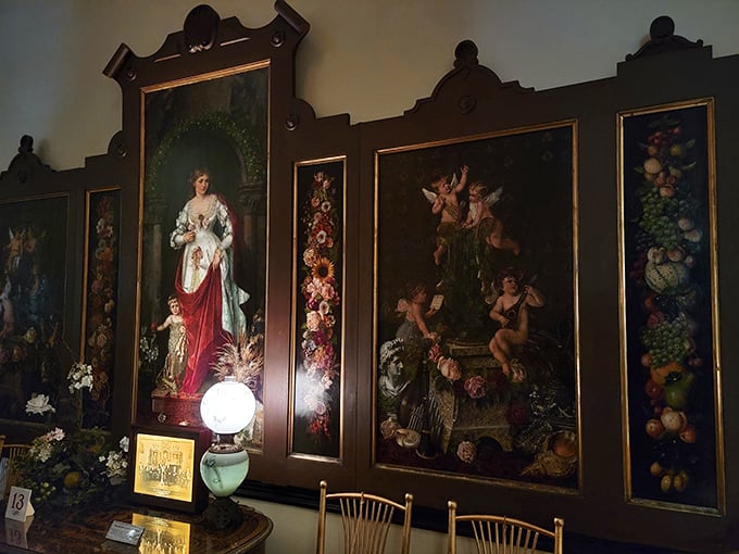 Before Netflix, people stared at paintings for entertainment. These ornate frames alone probably cost more than my first apartment.