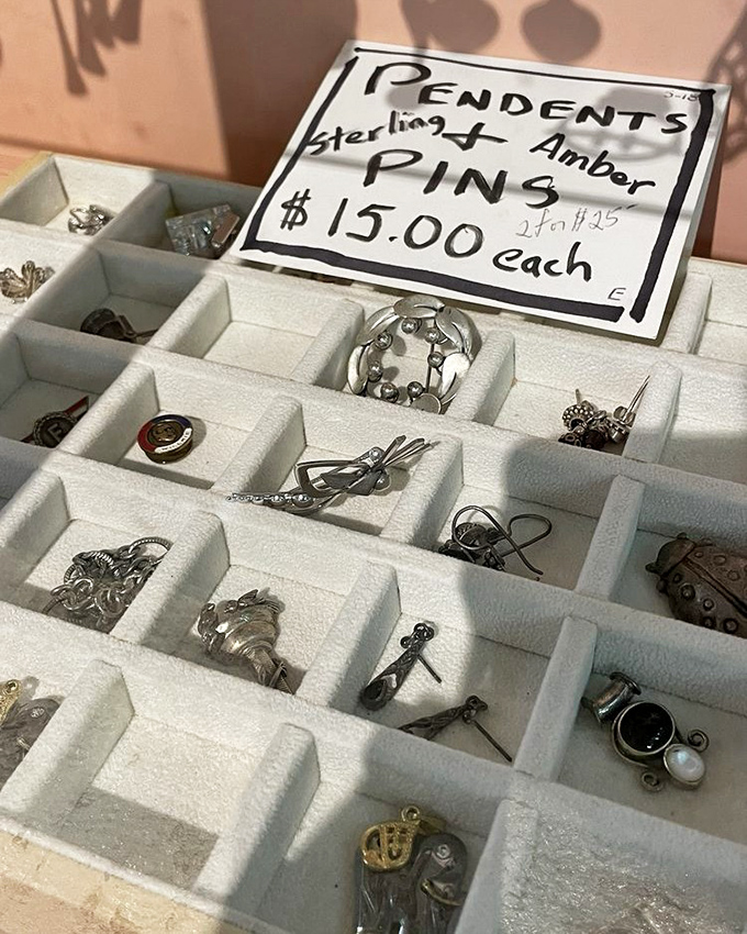 Treasure trove alert! These sterling and amber pins await their second life on your lapel, proving that vintage jewelry never truly goes out of style.