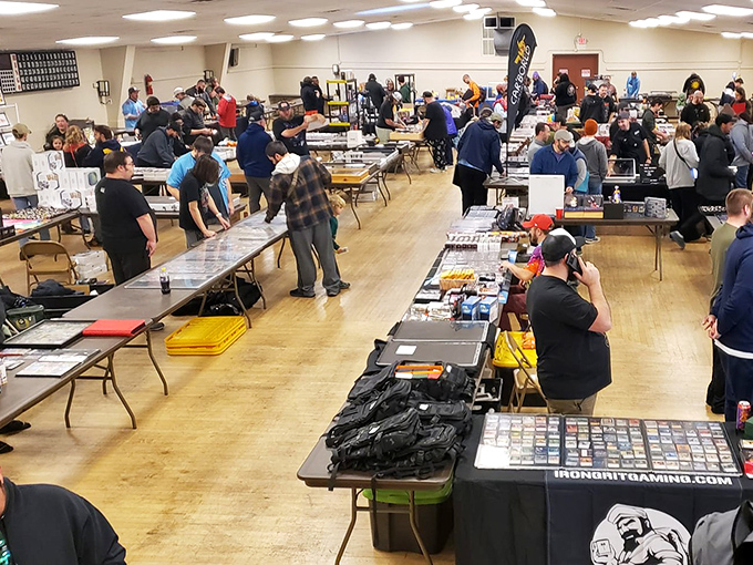 The indoor market transforms into a community gathering spot where the thrill of the hunt brings strangers together over shared passions.