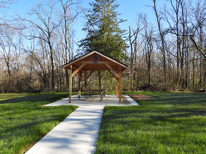 This rustic picnic shelter offers the kind of simple luxury that reminds us sometimes the best dining room has no walls at all.