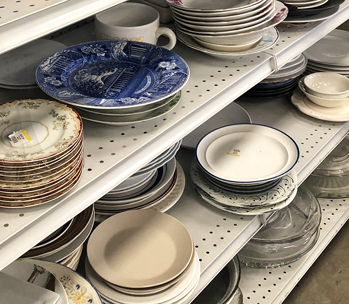Mismatched china tells more interesting stories than matching sets ever could. That blue willow plate might have served Sunday dinners for decades.
