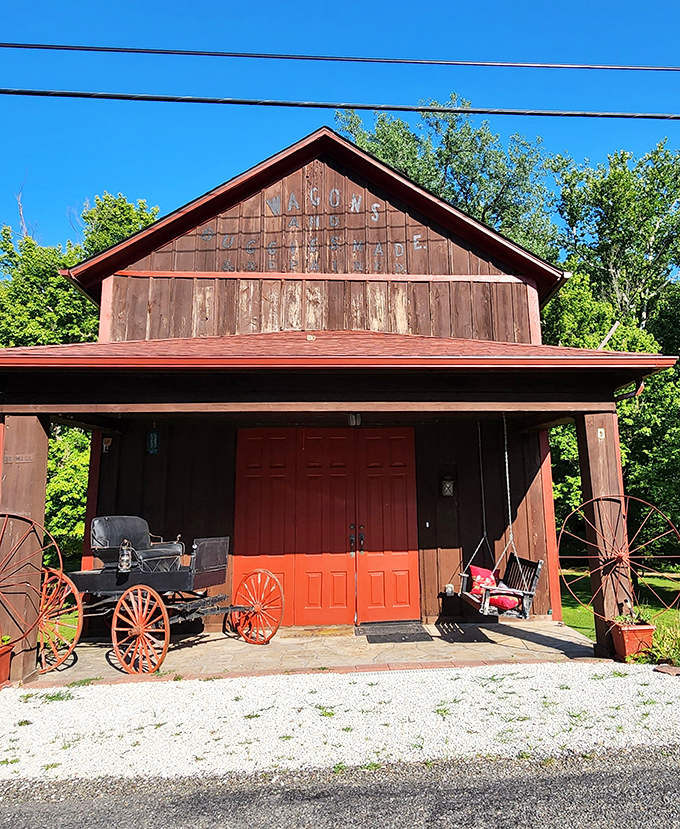 This rustic repair shop with its vintage wagon wheels isn't a hipster's Instagram backdrop &ndash; it's the real deal, authenticity included. 