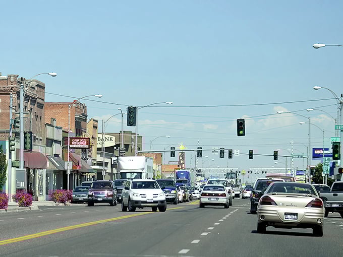 Downtown Burley's brick facades and hanging flower baskets create that Norman Rockwell vibe developers try desperately to replicate in planned communities.