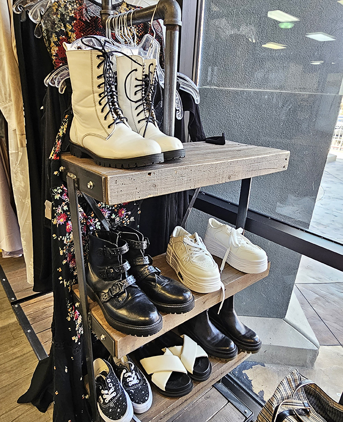 Footwear fantasies come true with everything from combat boots to platform sneakers. Your feet just hit the jackpot.