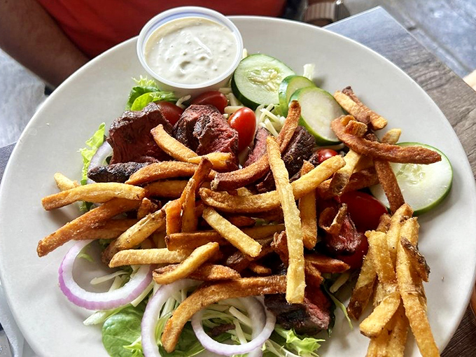 This isn't just a steak salad &ndash; it's a negotiation between your desire for red meat and your doctor's advice, beautifully mediated with crisp vegetables.