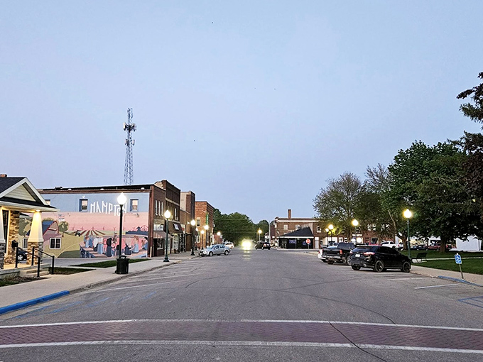 Hampton after sunset reveals a quieter pace, where streetlights cast gentle glows on buildings that have witnessed decades of local stories.