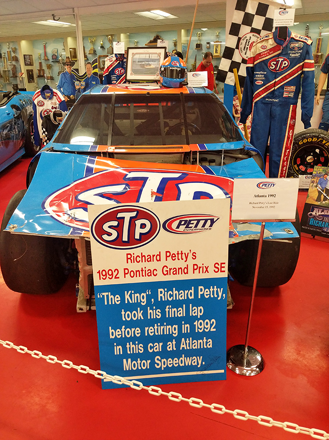 The chariot for a final victory lap. This 1992 Pontiac Grand Prix carried racing royalty into retirement at Atlanta Motor Speedway.