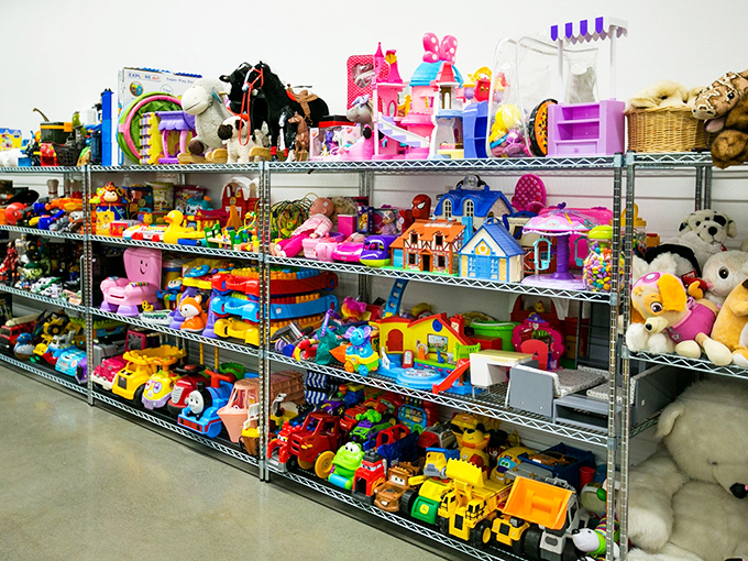 Toy Story comes to life in this aisle. These gently-loved treasures are ready for their second act in a child's imagination.