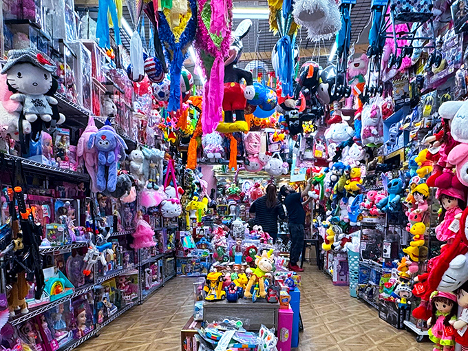 A stuffed animal explosion that would make any carnival prize booth jealous. Somewhere in this plush paradise is the perfect cuddle companion.