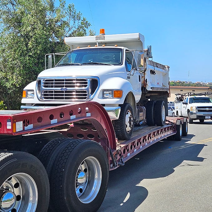 One man's heavy equipment is another man's opportunity. This dump truck represents either a business venture or the ultimate sandbox toy.