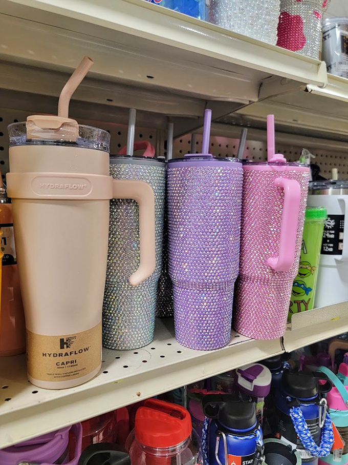 Hydration meets bedazzlement! These sparkly tumblers make drinking your daily water quota feel like a red carpet event.