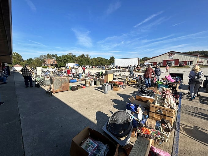 Tables overflow with mysteries waiting to be solved, from antique tools to "what-is-this?" contraptions.
