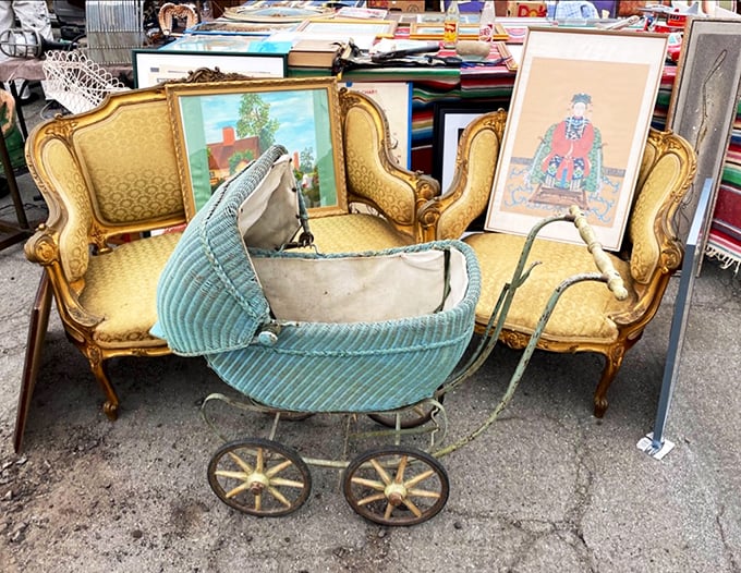 That moment when you realize your living room is just one vintage bassinet and gold brocade settee away from perfection.