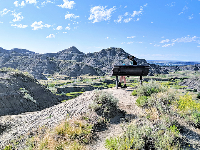Finding perspective on a bench at the edge of time. Sometimes the best views come after you've hiked just far enough to earn them.