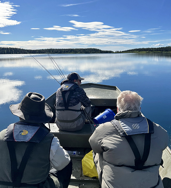 Three anglers sharing one boat and infinite possibilities. The real Alaskan social network has no Wi-Fi but connects you to something greater.