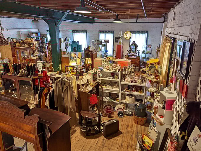 Every aisle tells a different story, from Victorian elegance to prairie practicality, all under one gloriously cluttered roof.