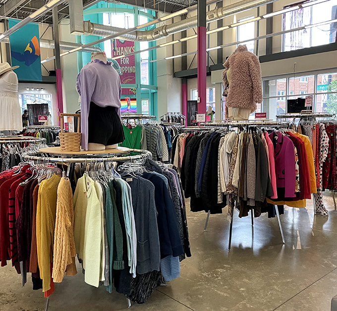 The clothing section offers a rainbow of possibilities&mdash;yesterday's fashion finds becoming tomorrow's statement pieces with just a little imagination.