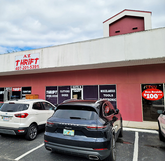 AZ Thrift's bold signage covers the alphabet of secondhand possibilities, from appliances to zany collectibles.