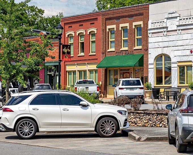 Adairsville's historic brick buildings house modern bargains. Even the awnings seem to welcome you to a more affordable way of life.