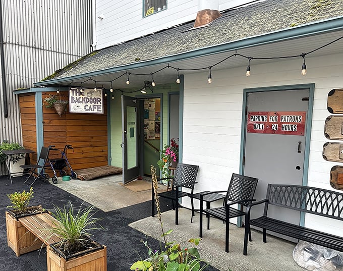 String lights and outdoor seating invite you into what feels like Sitka's best-kept secret&mdash;except locals all know it.