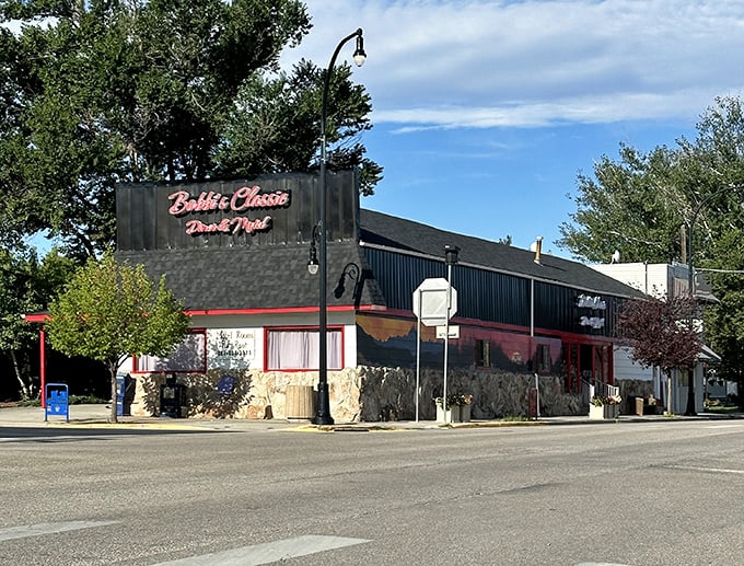 Classic roadside diner meets motel convenience - perfect for travelers seeking authentic Wyoming comfort food. 