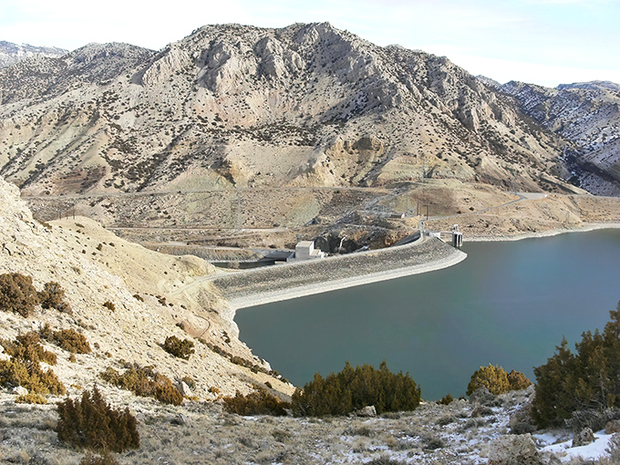 Desert mountains frame this hidden oasis, proving Wyoming keeps its best secrets in unexpected places.