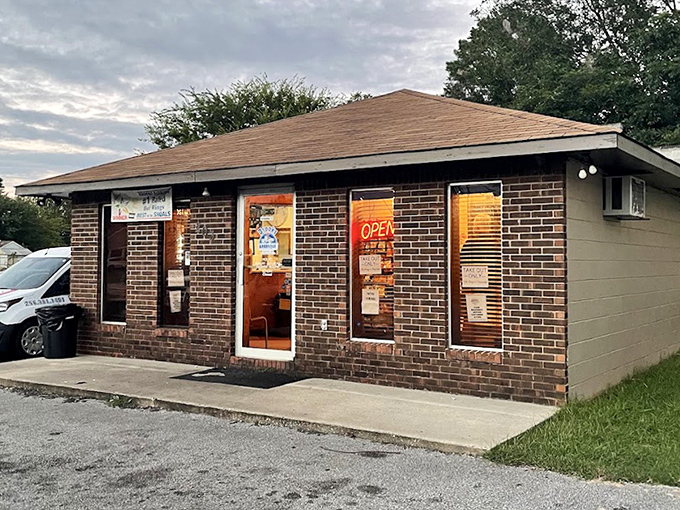 Brooks Barbecue's modest brick exterior is the Clark Kent disguise for the Superman of Alabama BBQ joints.