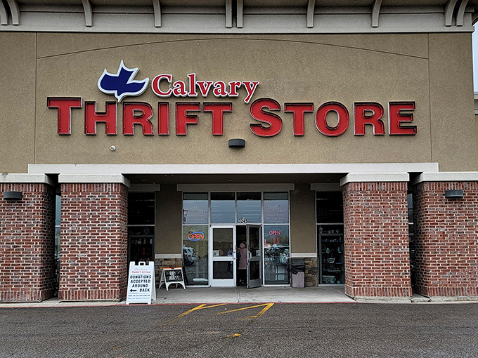 Calvary Thrift Store's straightforward exterior hides a wonderland of affordable treasures waiting to be discovered.