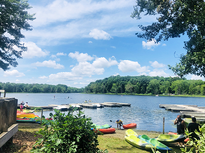 Nine connected lakes create a watery wonderland that feels like nature's own theme park.