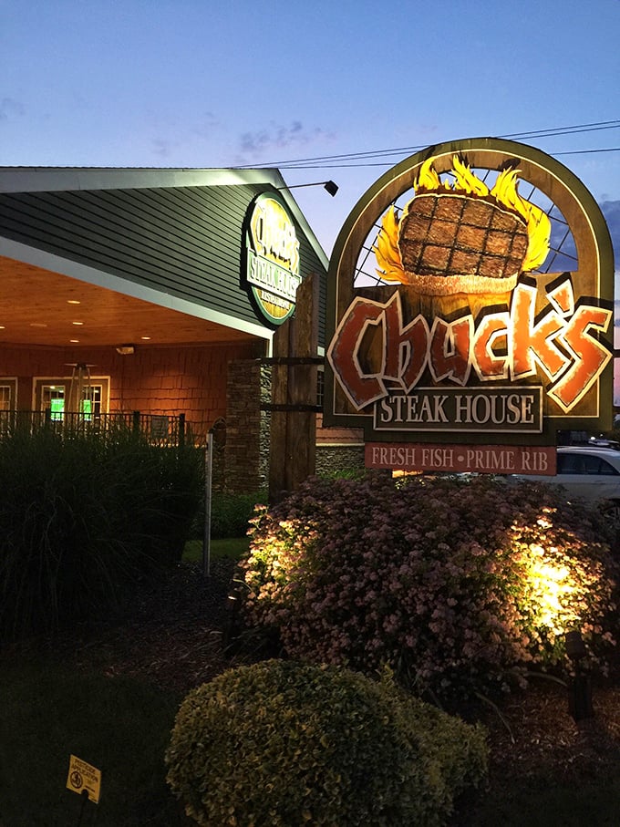 Chuck's iconic flaming steak sign has guided hungry travelers to beef nirvana for generations of Connecticut families.