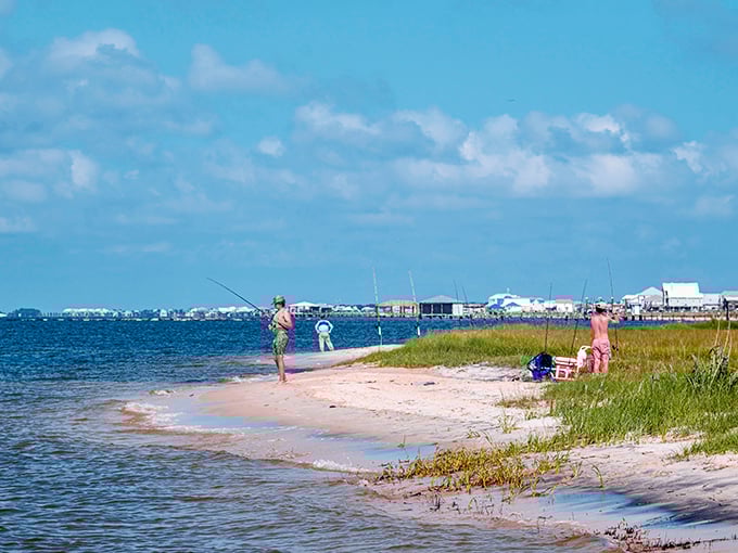 Dauphin Island's fishing paradise. Where catching dinner and catching rays happen simultaneously!