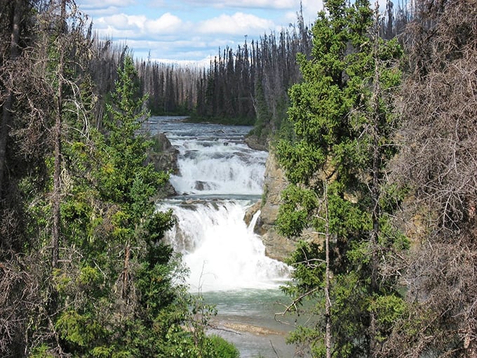 Delta Junction's waterfalls perform daily without tickets required. Retire where nature's symphony plays for free and living costs don't drown your savings.