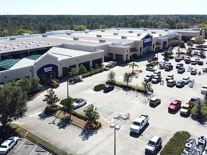 Deltona's commercial areas offer practical shopping like this Lowe's. Not glamorous, but perfect for budget-conscious homeowners!