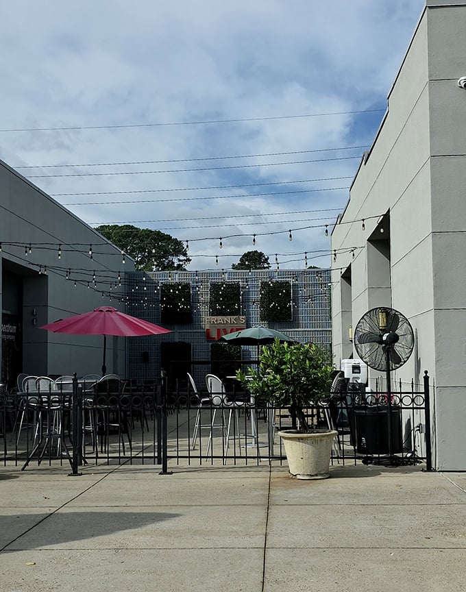 Where pizza meets sophistication &ndash; Frank's outdoor dining area invites you to linger over Neapolitan perfection.