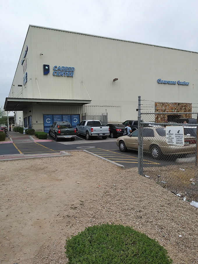 The Goodwill Clearance Center's industrial exterior hides the ultimate treasure hunting grounds for the truly dedicated.