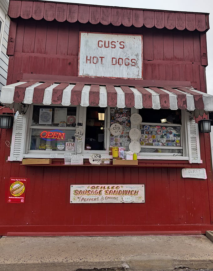 Time travel costs exactly one hot dog at Gus's. This red shack has been making memories since your grandparents' first date.