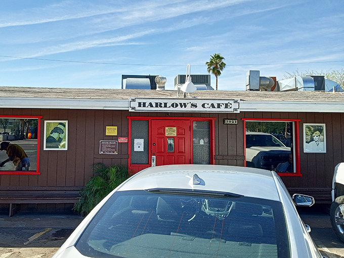 Harlow's red door is like a portal to pancake paradise &ndash; simple, direct, and absolutely worth walking through.