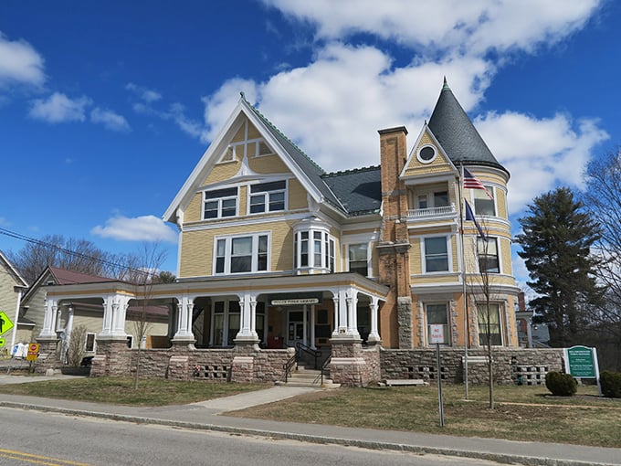 Hillsborough's Victorian architecture shines in this stunning yellow mansion, showcasing the town's historic character and charm.