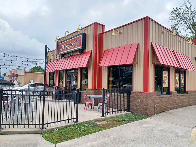 Hot Tamale Heaven's patio promises a divine experience. With string lights overhead and tamales on your plate, it delivers on that heavenly name.