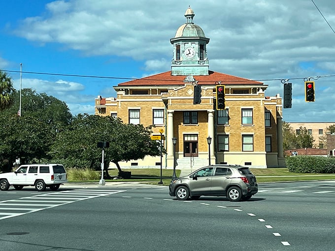 Inverness showcases its historic courthouse against Florida's impossibly blue skies &ndash; small-town governance with architectural flair.