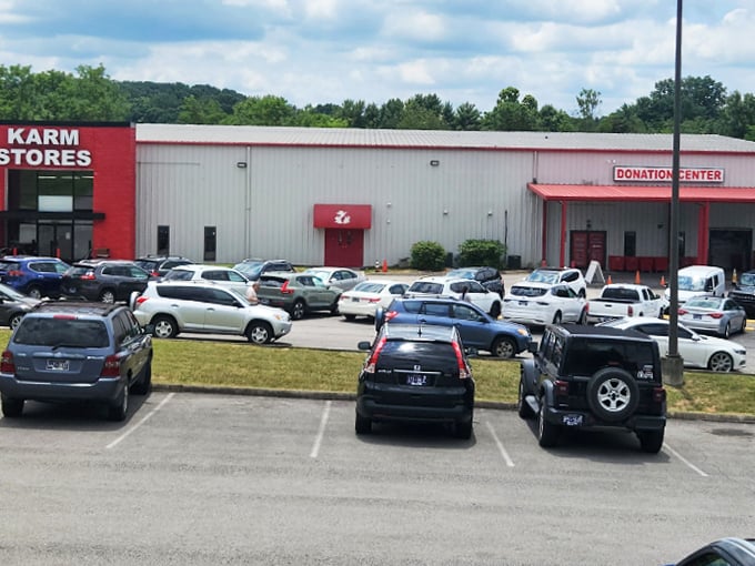KARM Stores' sprawling parking lot hints at the massive selection of treasures waiting inside.