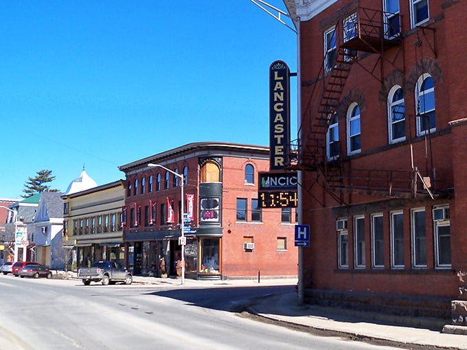 Lancaster's brick-lined downtown whispers stories of yesteryear while the vintage theater sign promises entertainment just like the good old days.