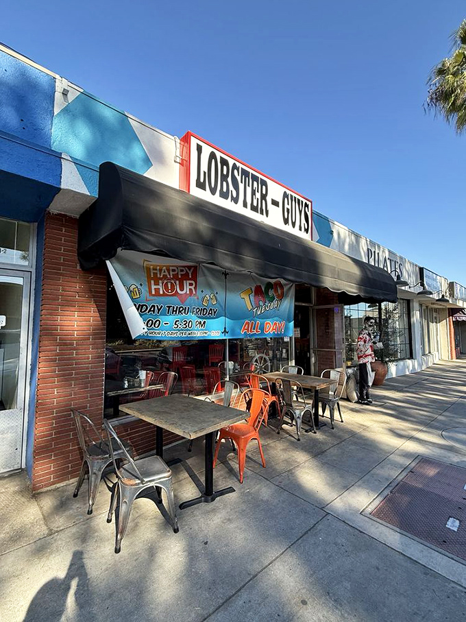 Lobster-Guys Redondo Beach &ndash; where happy hour lasts all day and colorful chairs invite you to sit and contemplate lobster perfection.