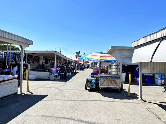 Maclin's permanent stalls and rainbow umbrella carts create a bargain bazaar where treasures await in every direction.
