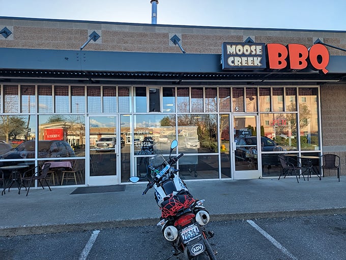 Moose Creek's strip mall location might surprise you, but barbecue wisdom says: judge the smoke, not the building.