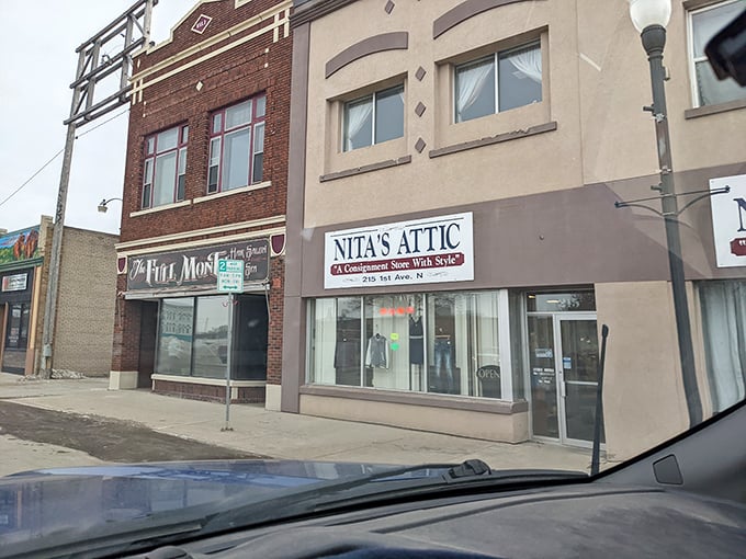 Nita's Attic brings small-town charm to the thrifting experience. That historic storefront practically whispers "come treasure hunting."