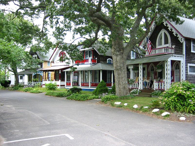 Oak Bluffs' gingerbread cottages look like they were designed by someone who took "whimsical" as a personal challenge.